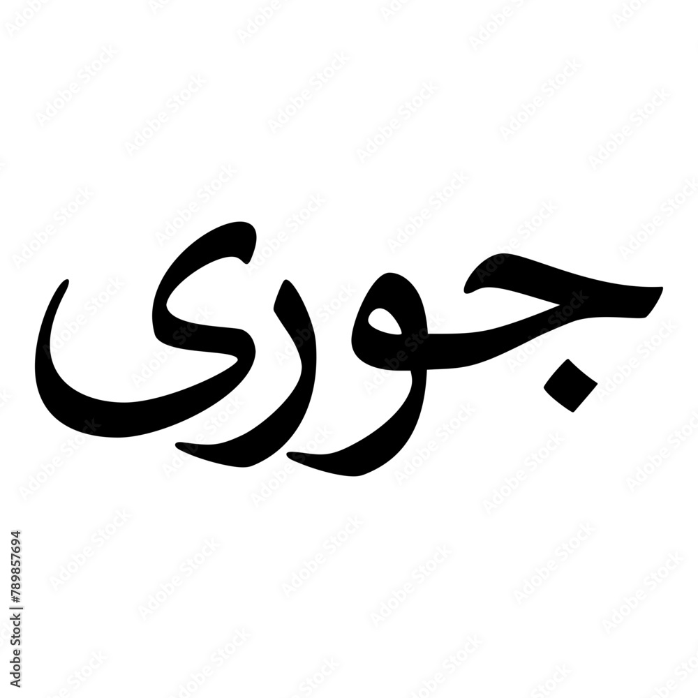 Juri Muslim Girls Name Naskh Font Arabic Calligraphy Stock Vector ...