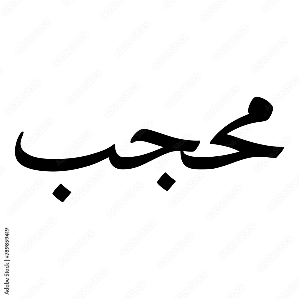 Mahjabin Muslim Girls Name Naskh Font Arabic Calligraphy Stock Vector ...