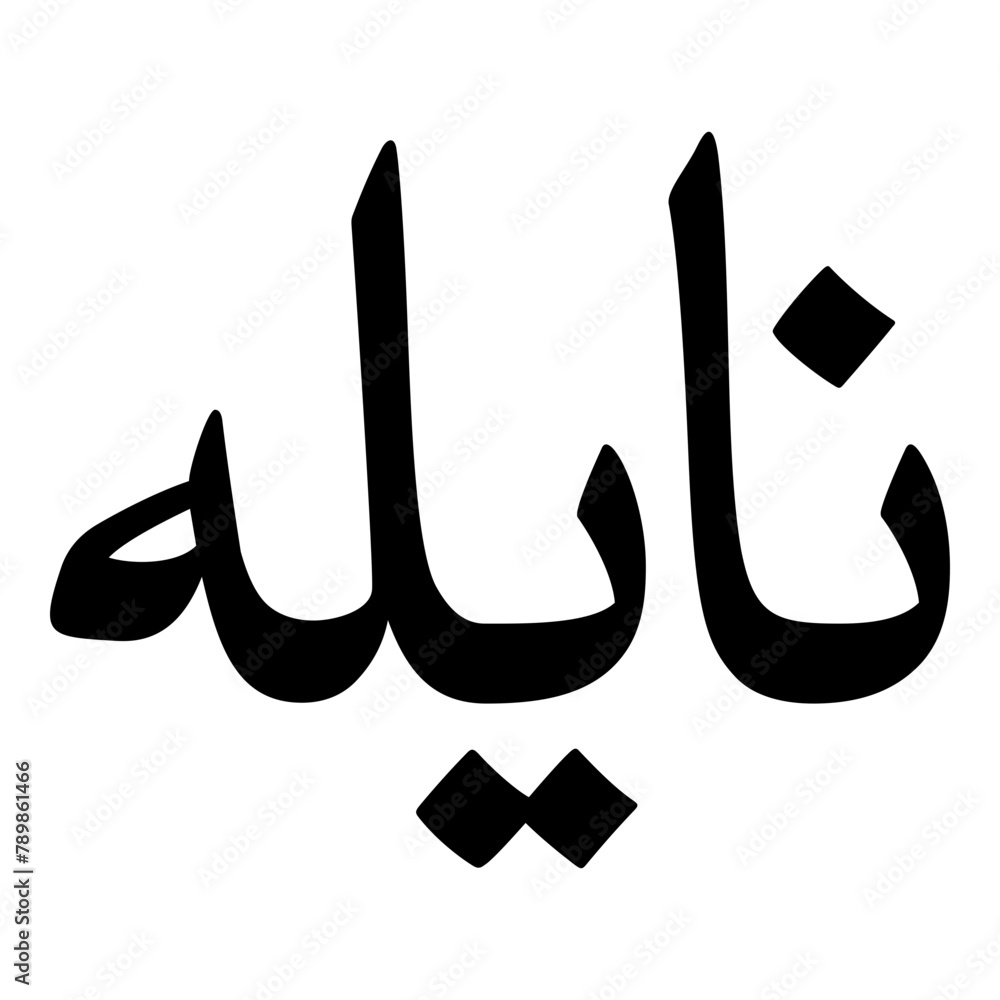 Naailah Muslim Girls Name Naskh Font Arabic Calligraphy Stock Vector ...