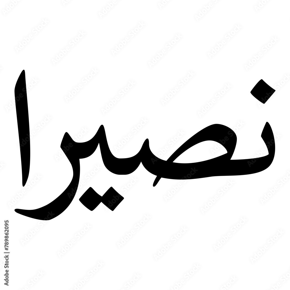 Naseera Muslim Girls Name Naskh Font Arabic Calligraphy Stock Vector ...