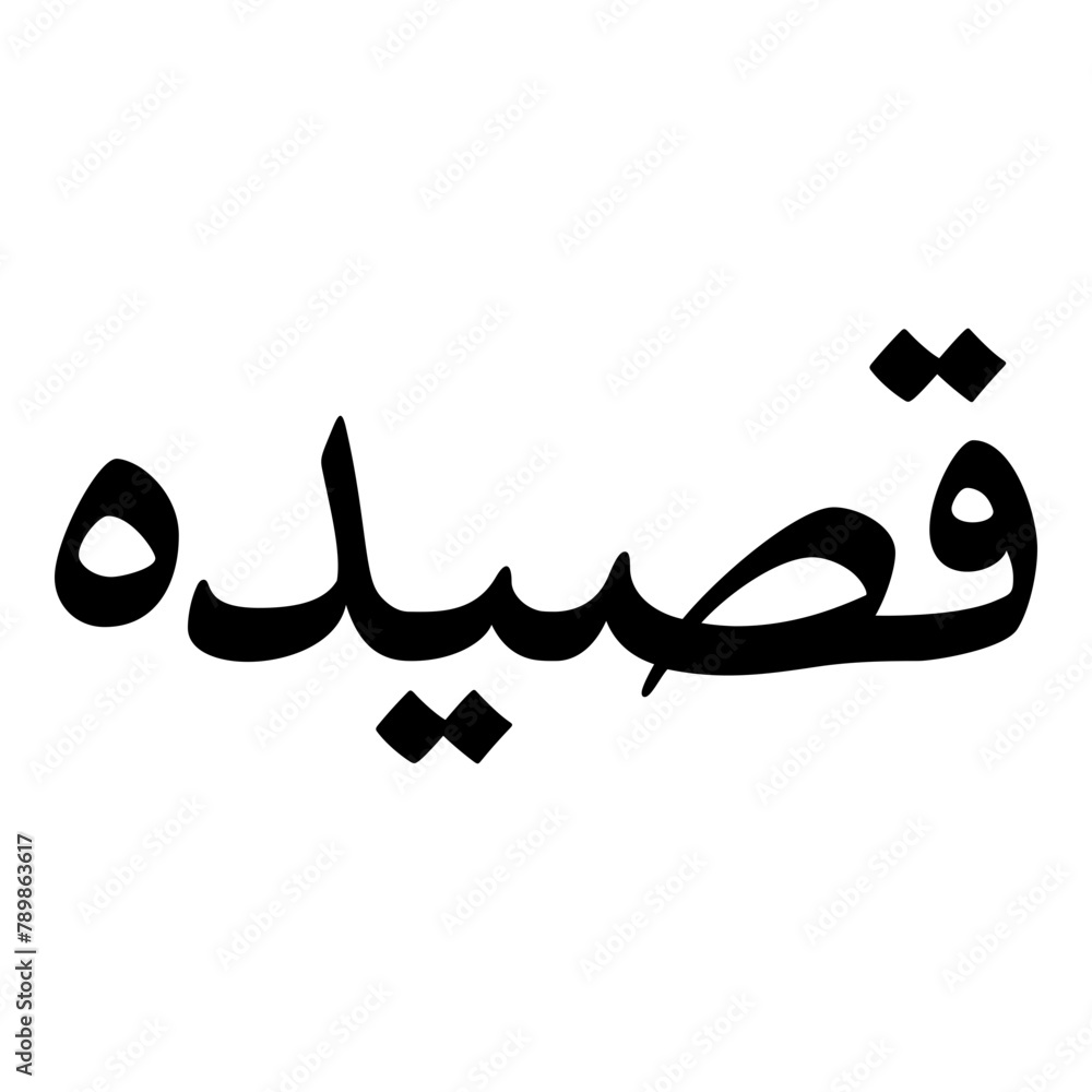 Qasida Muslim Girls Name Naskh Font Arabic Calligraphy Stock Vector ...