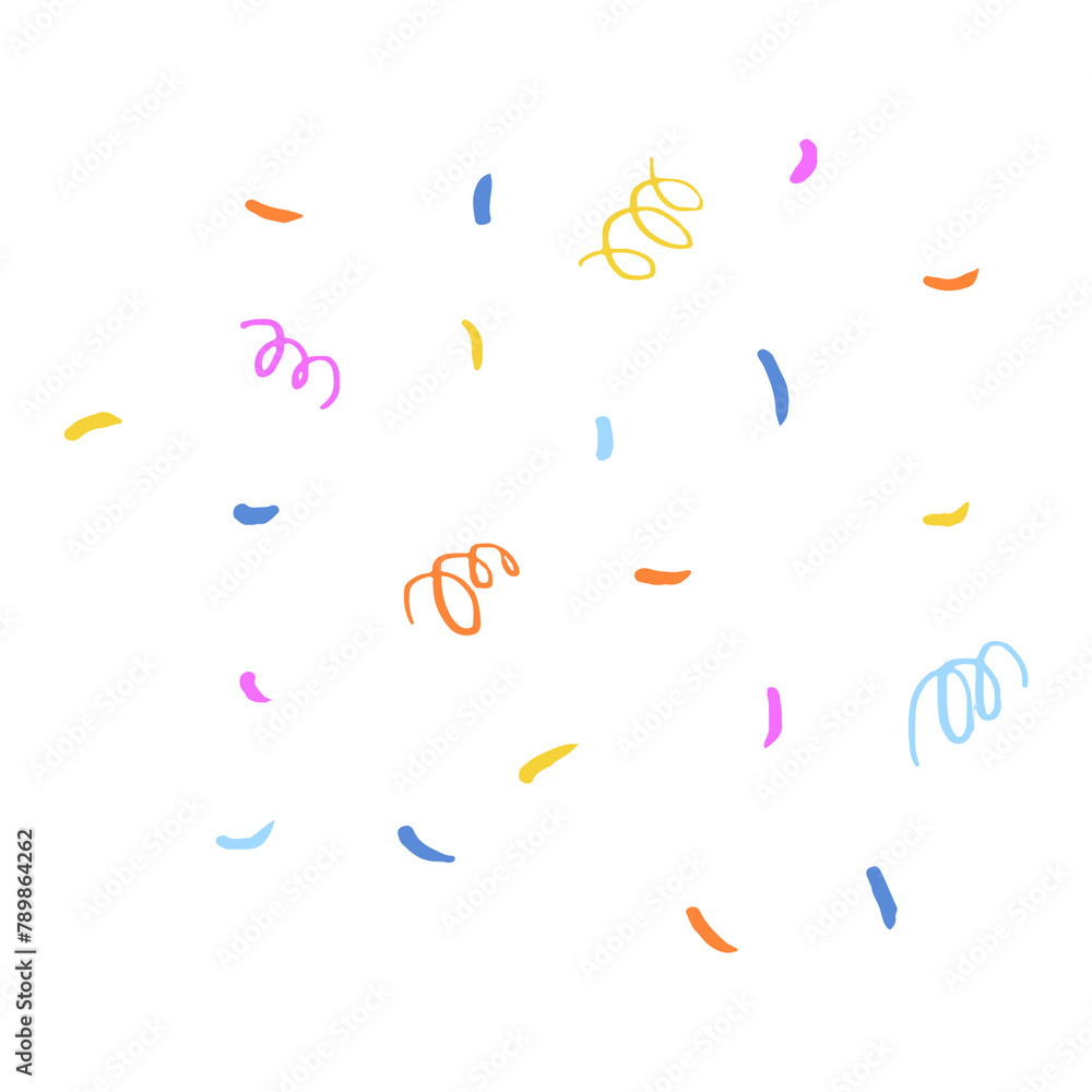 Colorful confetti png sticker, drawing illustration, transparent ...