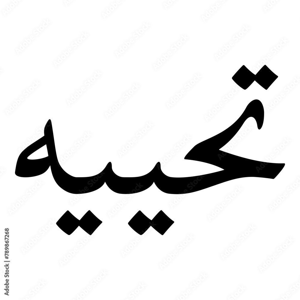 Tahiyah Muslim Girls Name Naskh Font Arabic Calligraphy Stock Vector ...