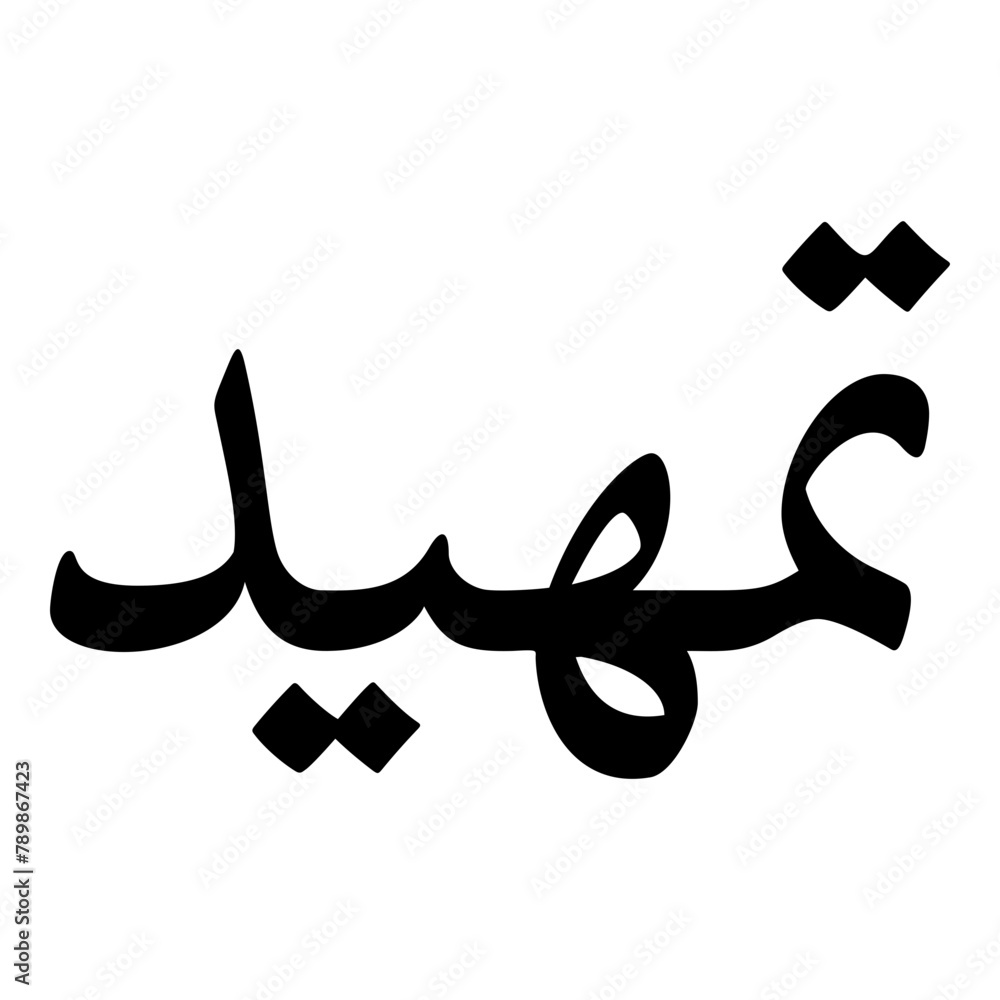 Tamheed Muslim Girls Name Naskh Font Arabic Calligraphy Stock Vector ...