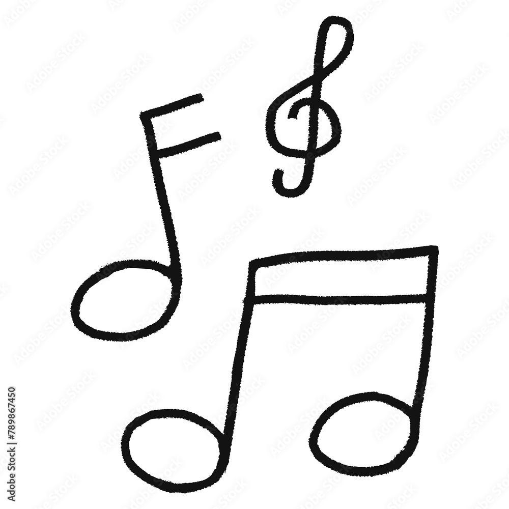 Musical notes png sticker, cute doodle on transparent background Stock ...