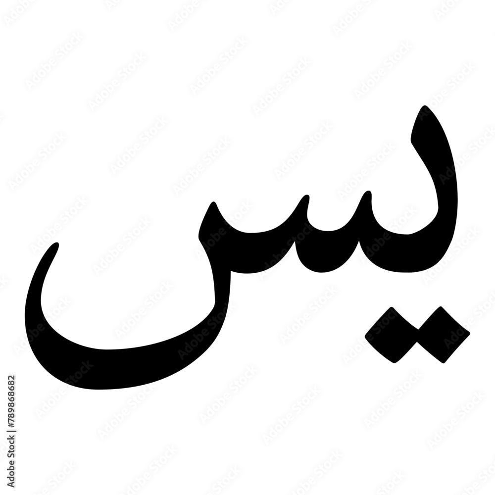 Yas Muslim Girls Name Naskh Font Arabic Calligraphy Stock Vector ...