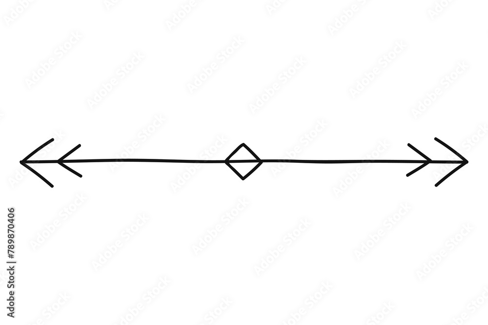 Arrow png clipart divider, doodle vintage style Stock Illustration ...