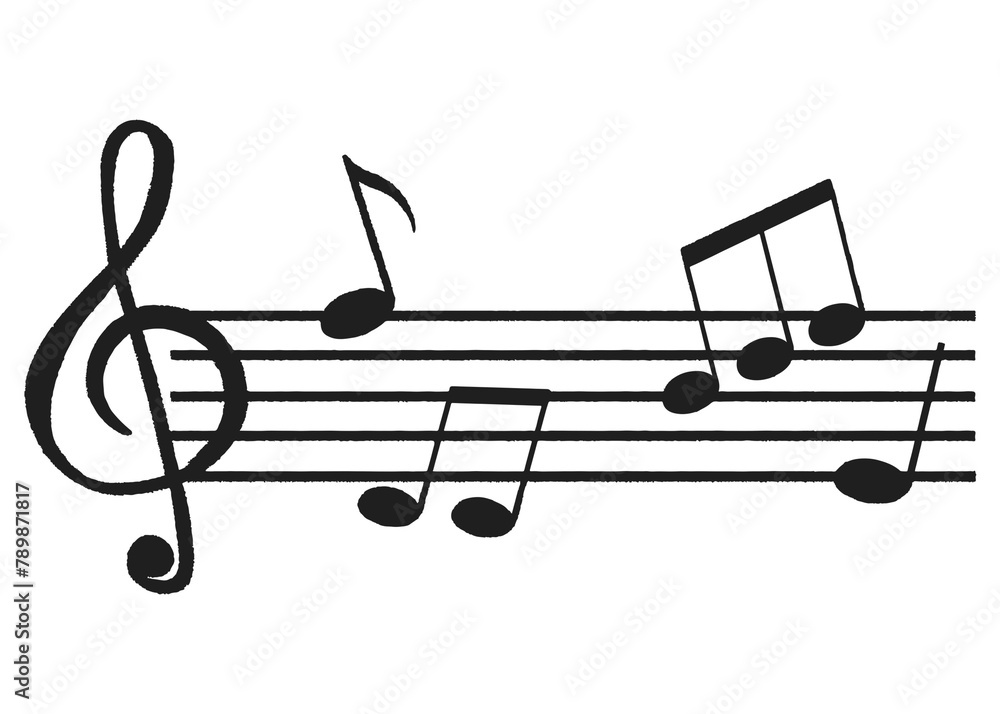 Musical notes png clipart, treble clef doodle on transparent background ...