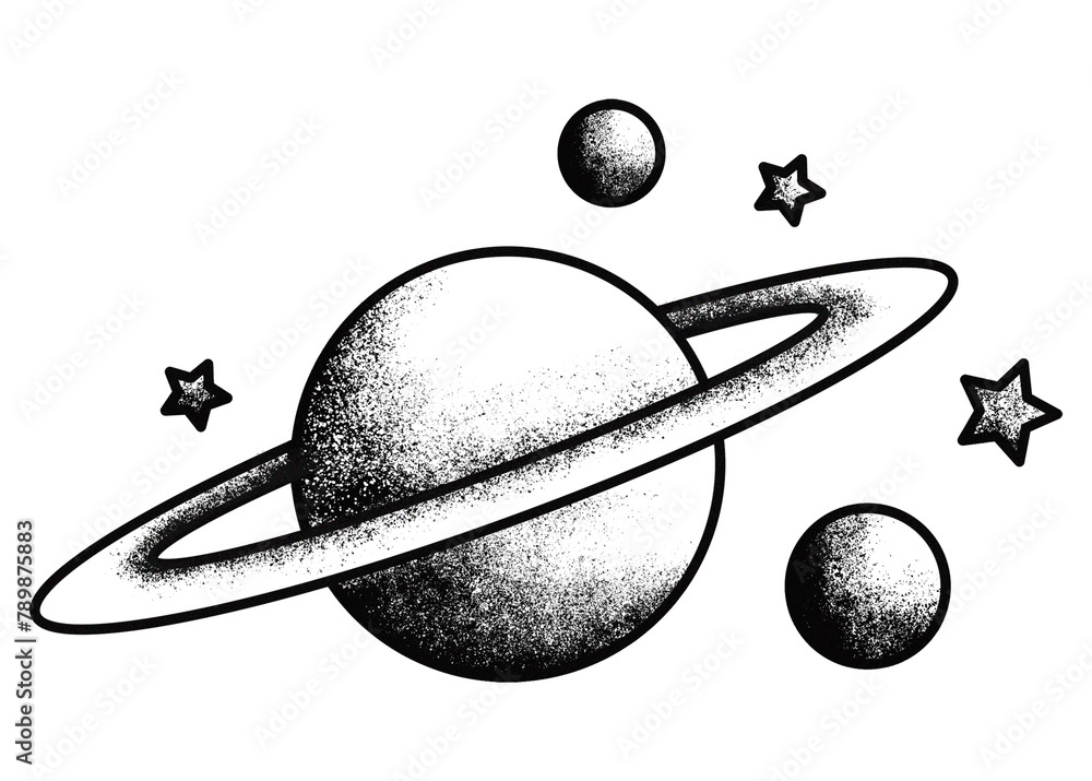 Saturn drawing png sticker, planet, transparent background Stock ...