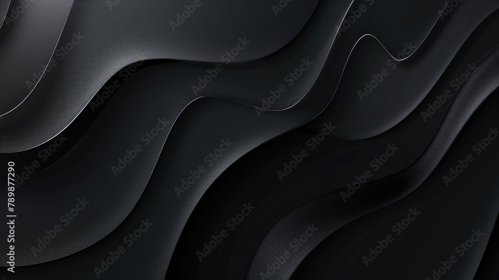 Black wavy shapes with a subtle shiny gradient. Stock Illustration ...