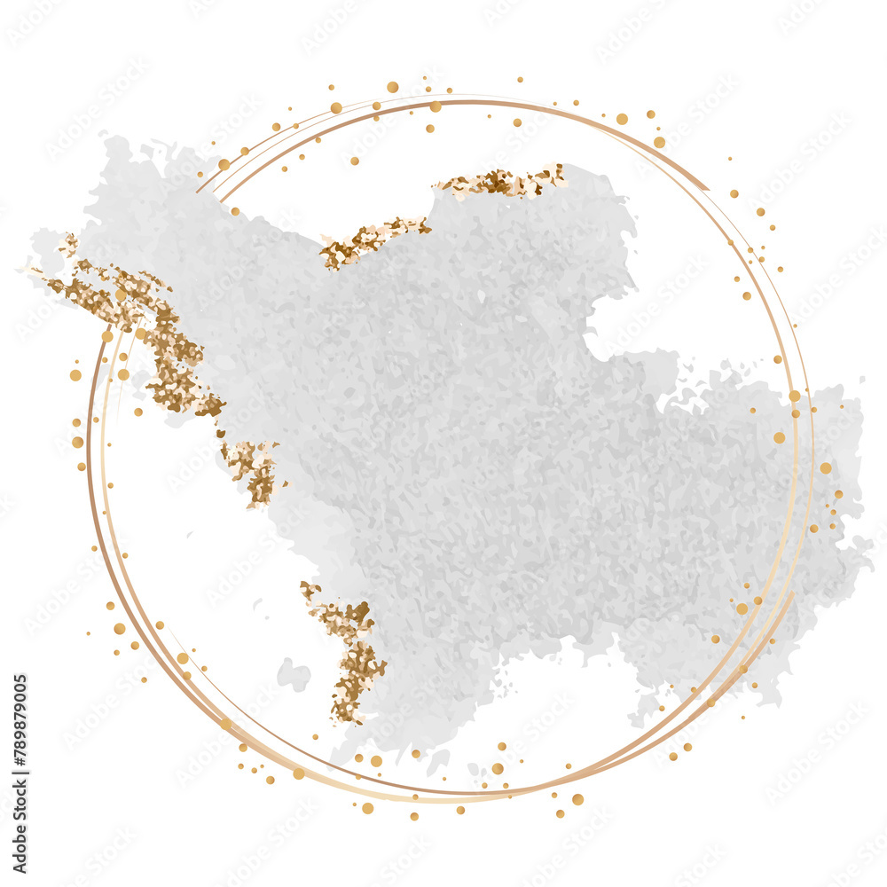 Aesthetic circle frame png clipart, gold and gold glittery design Stock ...