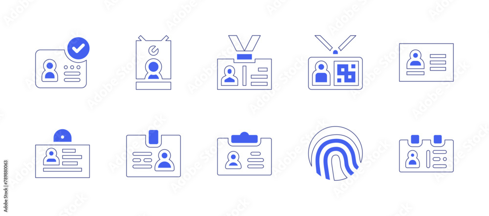 Identity icon set. Duotone style line stroke and bold. Vector ...