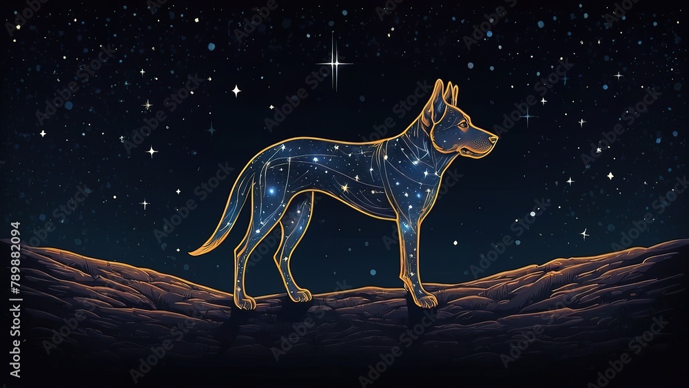 Artistic Vector Artwork Against a Blue and Black Space Background ...