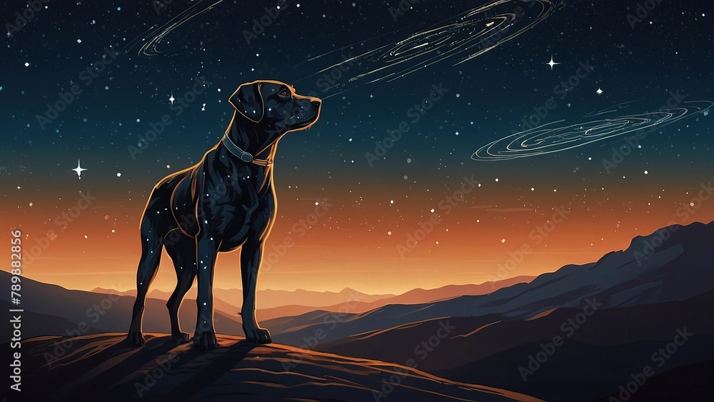 Artistic Vector Artwork Against a Blue and Black Space Background ...