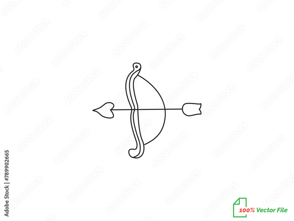 Archery sport vector line art. exercise with the bow concept. Trendy ...