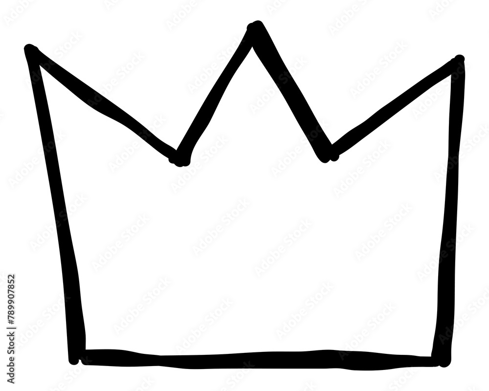 Minimal hand drawn crown transparent png clipart Stock Illustration ...