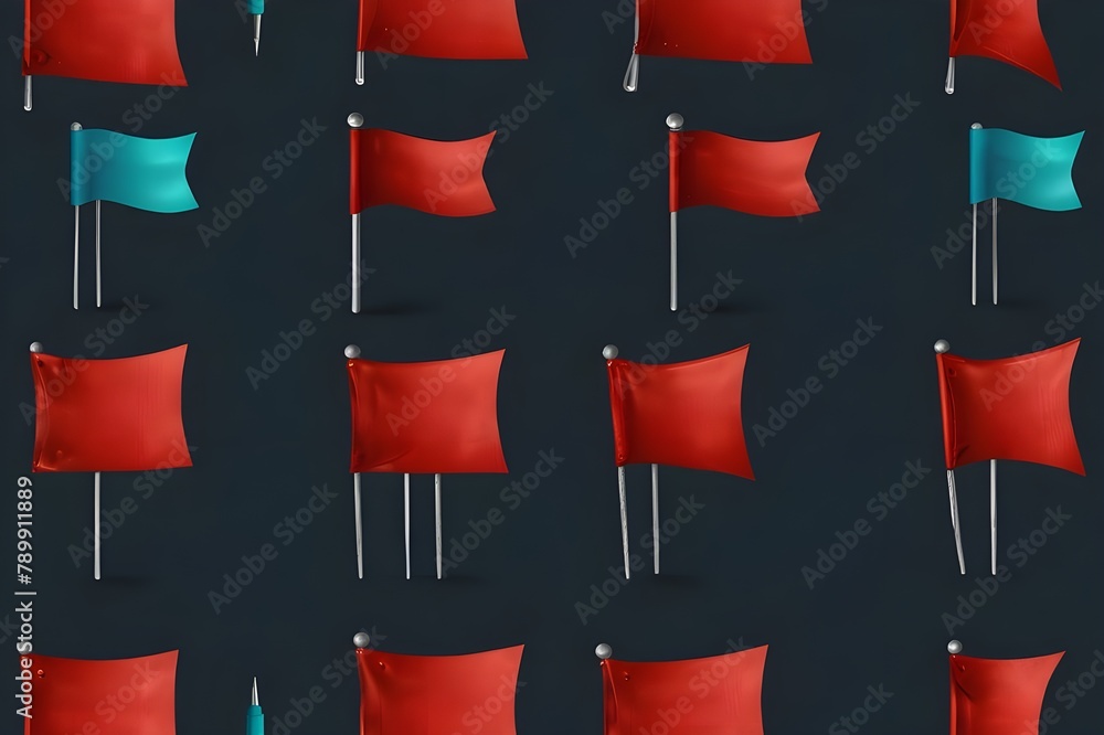 Colorful pushpin, pin flag and thumbtack. Color location mark pin, red ...