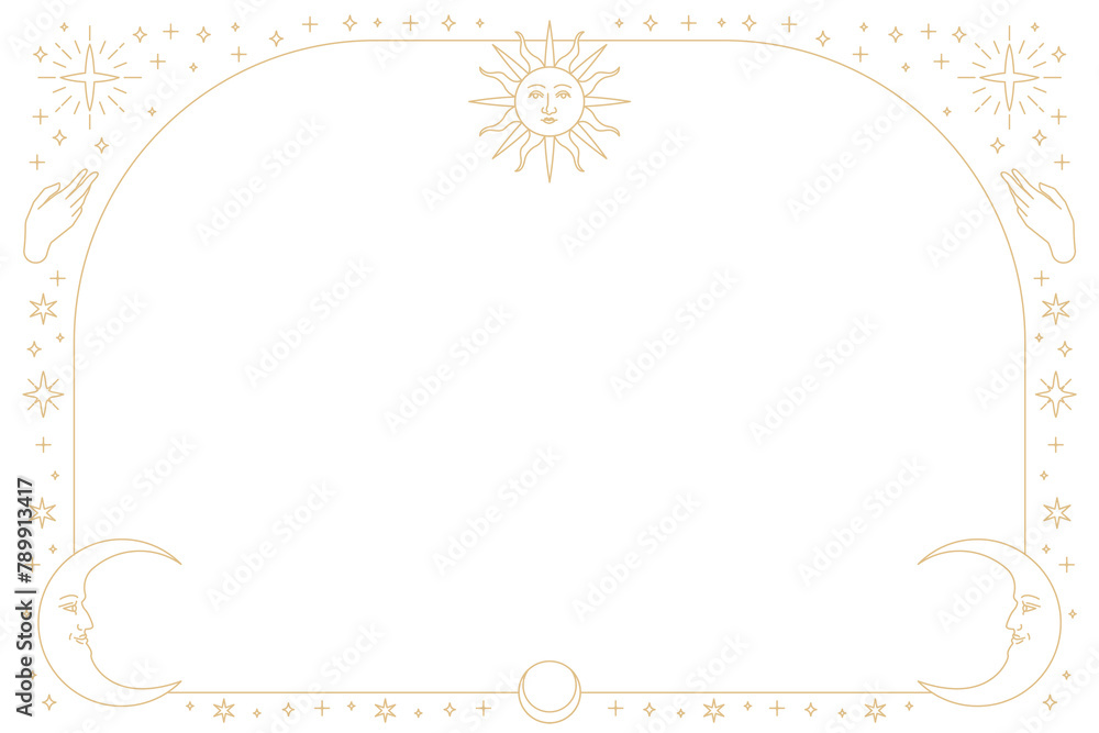 Png celestial icons frame transparent desktop background in gold Stock ...
