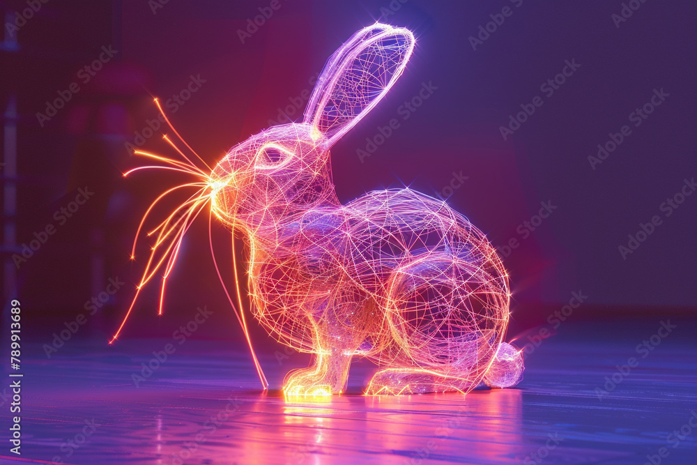 Foto de A whimsical 3D-rendered Easter Bunny formed by a series of ...
