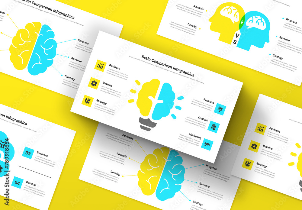 Brain Comparison Infographics Stock Template | Adobe Stock
