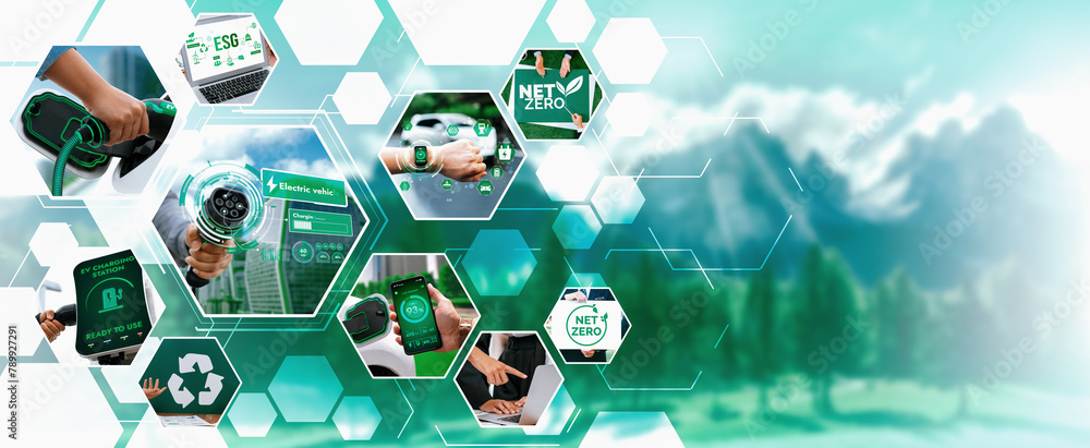 EV electric car vehicle charging and sustainable LCA green energy ...