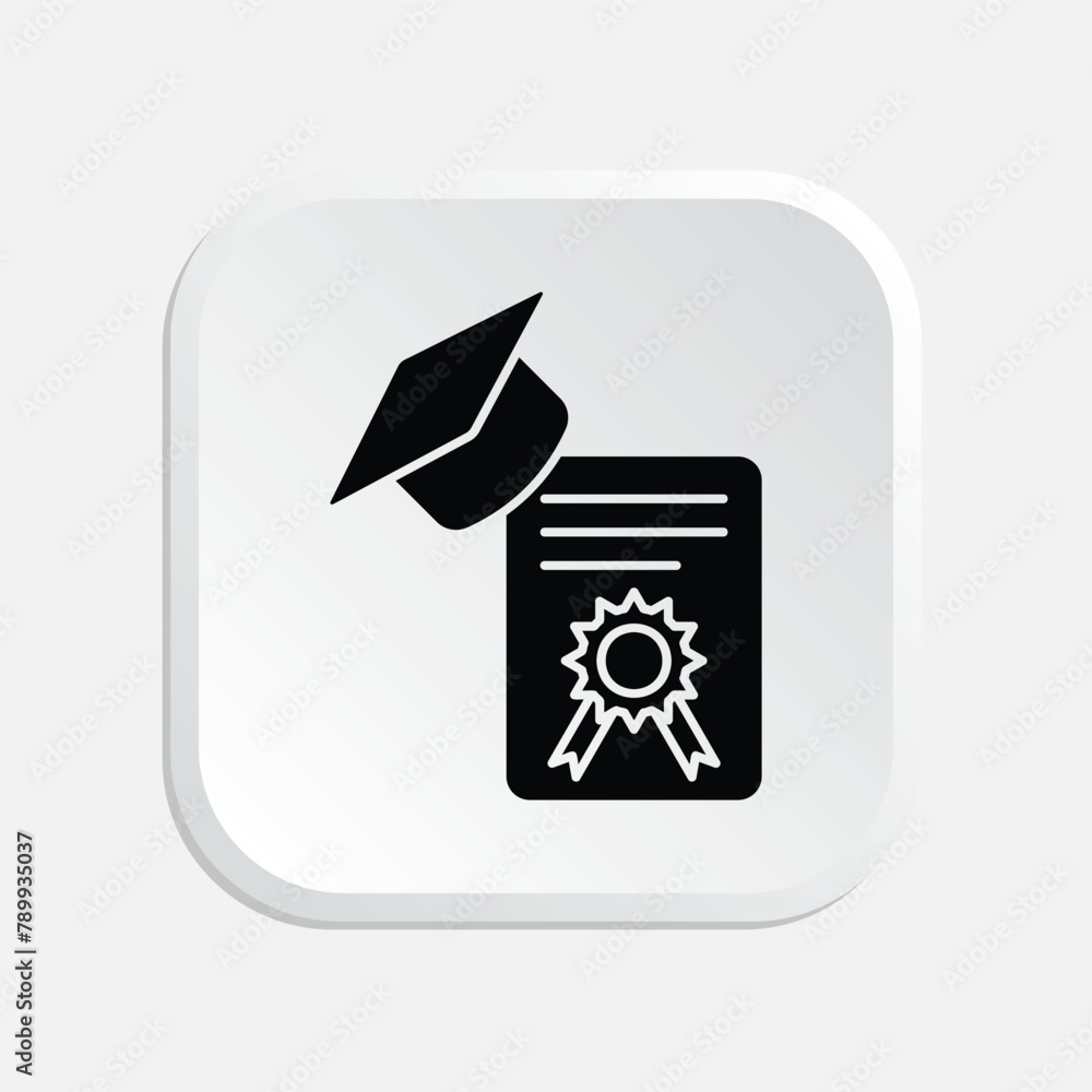 diploma icon, certificate, degree, graduation, credential ...