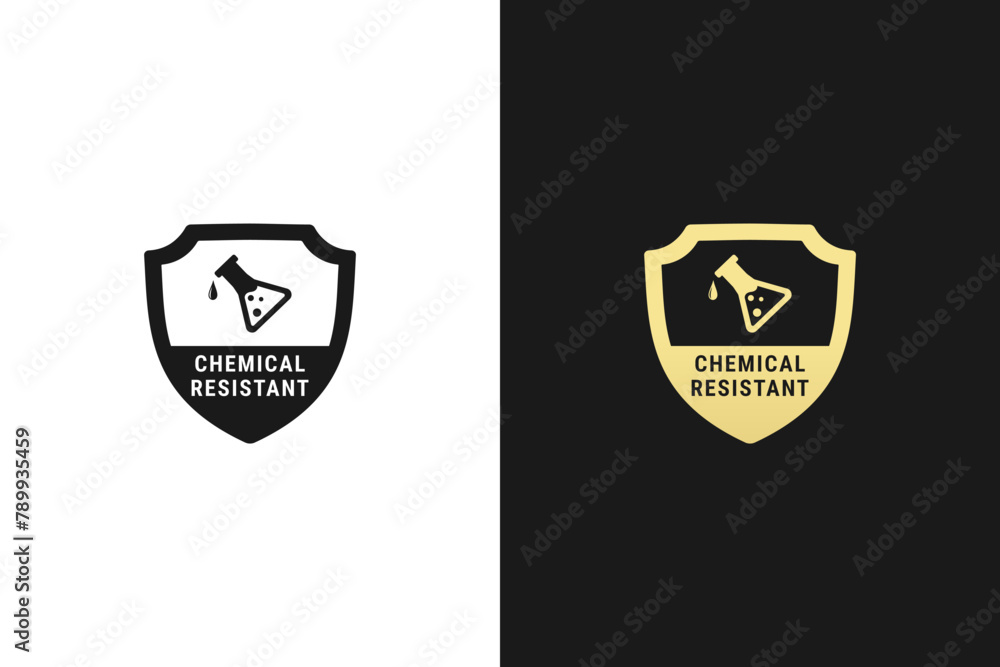 Chemical resistant badge or Chemical resistant mark Vector Isolated ...