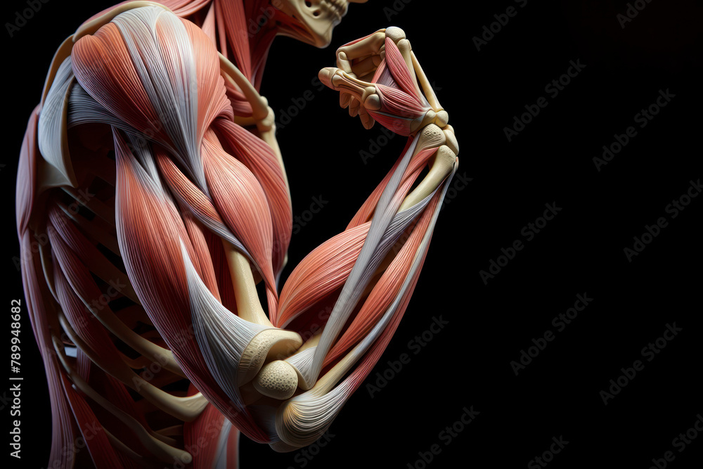 elbow joint connection of bones, Human muscles, human anatomy isolated ...