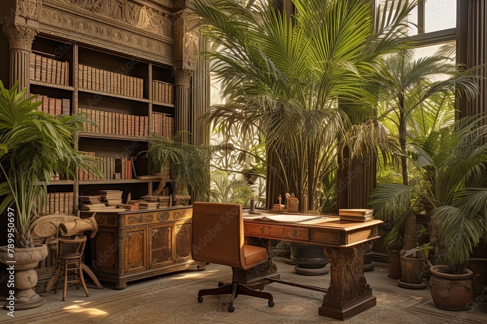 Grand Library of Alexandria Inspired Study Room: Scribe's Writing Desk ...