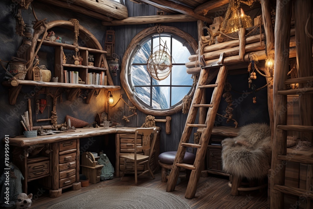 Barnacle Textures: Pirate Ship Themed Children's Bedroom Lookout Tower ...
