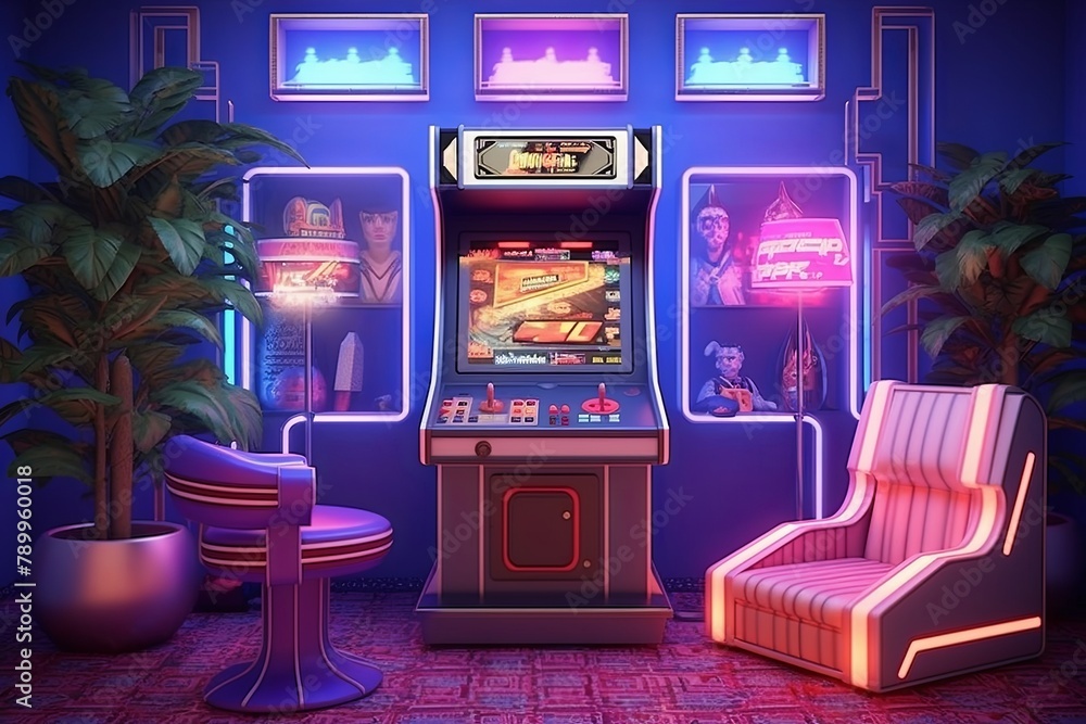Throwback Bliss: Retro Arcade Game Room Design & Decor Delight ...