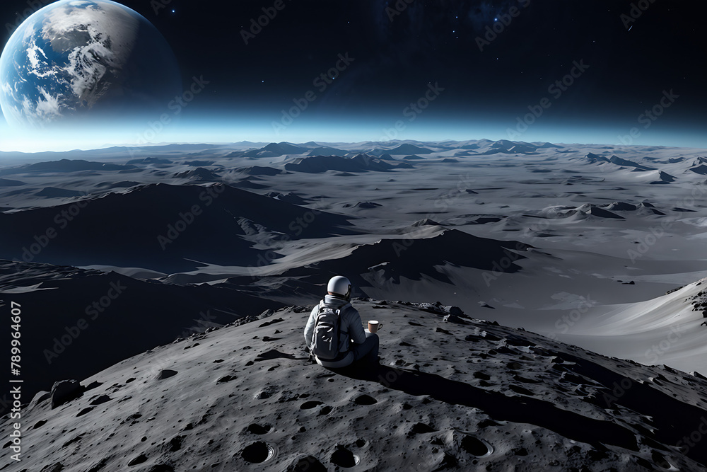 earth moon space astronaut web page PPT wallpaper background powerpoint ...
