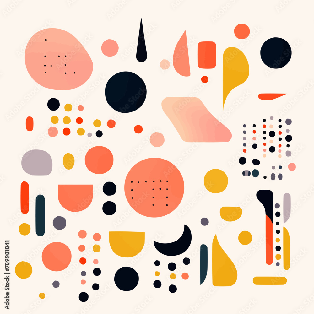 Set Of Abstract Custom Shapes Fluid Pixelated Elements For Social Media Design Web Design