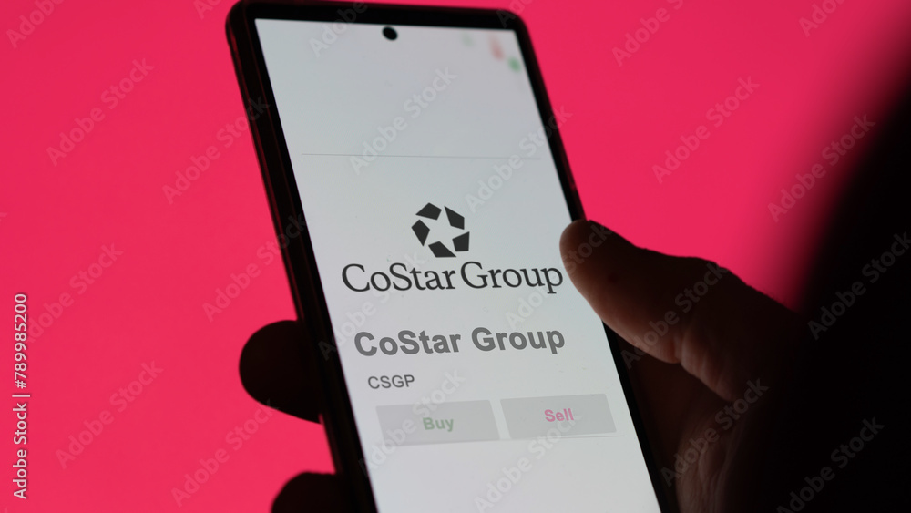 April 09th 2024 , Washington, D.C.. Close up on logo of CoStar Group on the screen of an ...