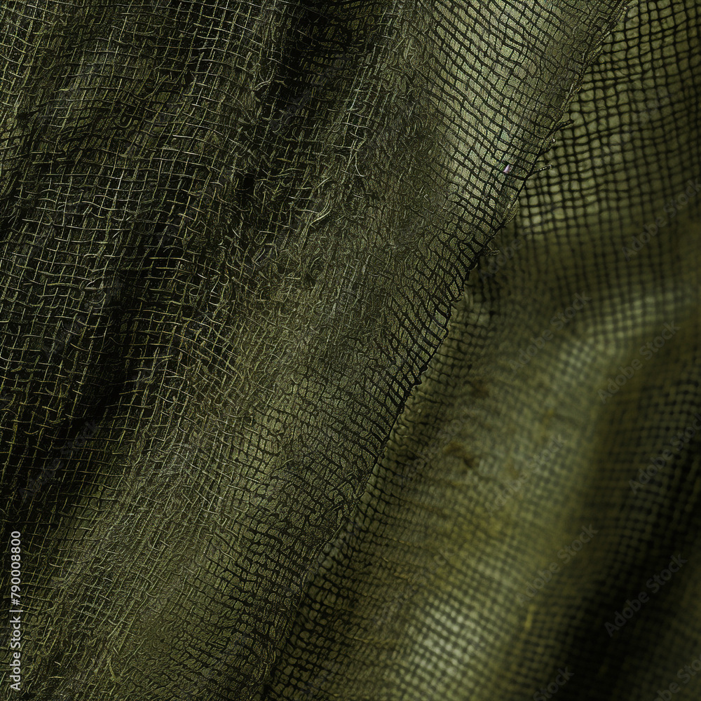 military green hemp sheet fabric zoomed in product photo showcasing ...