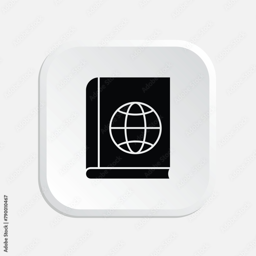 geography book icon, atlas, geography textbook, map book, geographic ...