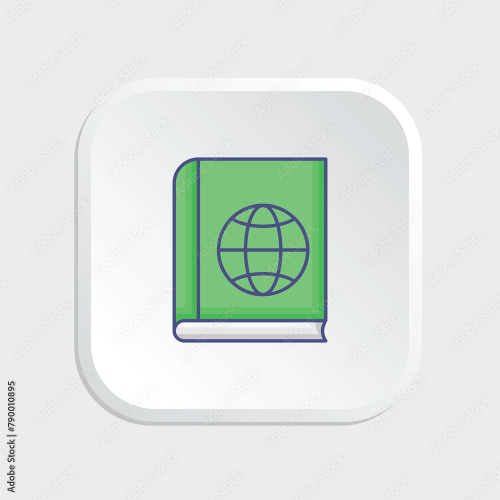 geography book icon, atlas, geography textbook, map book, geographic ...