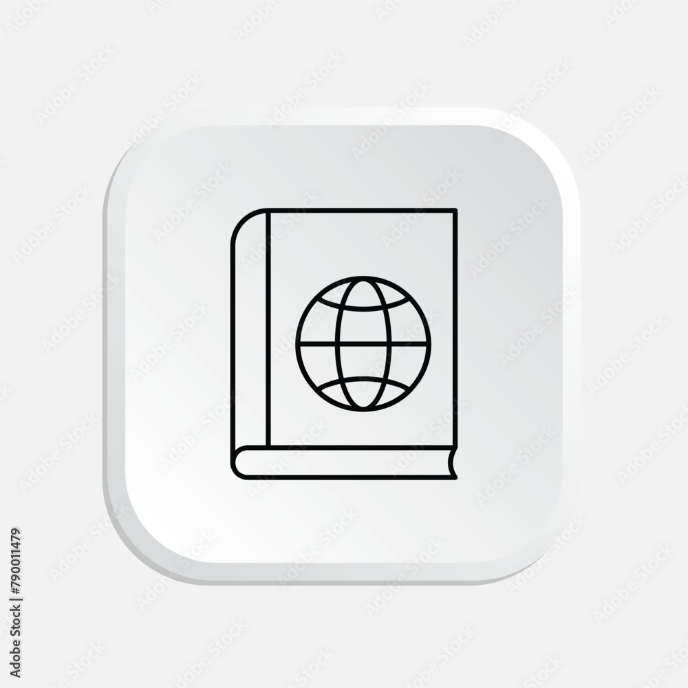 geography book icon, atlas, geography textbook, map book, geographic ...