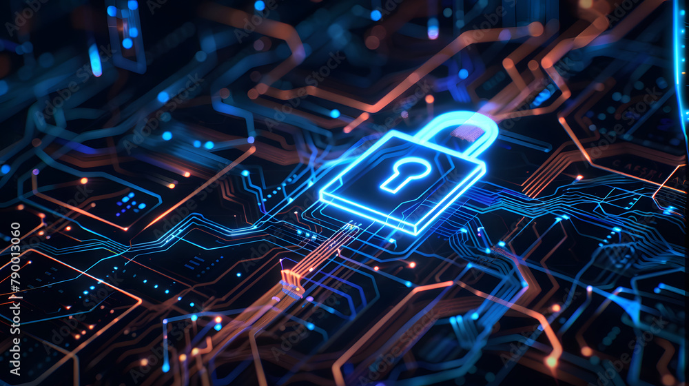 A digital illustration of an icon depicting cyber security. featuring ...