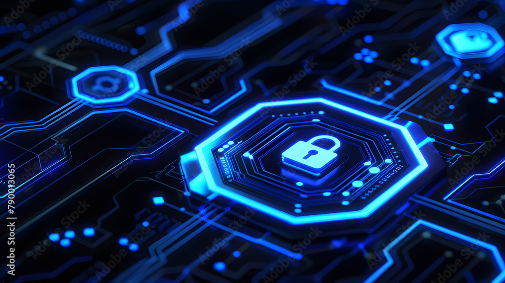 A digital illustration of an icon depicting cyber security. featuring ...