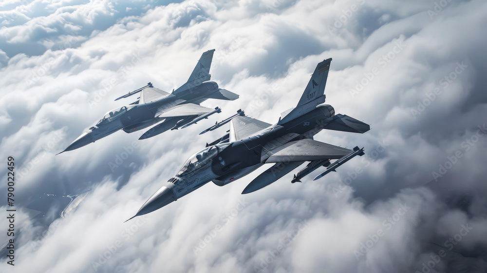 Military fighter jet planes take off on air force flight operation. Air ...