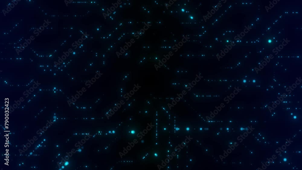 Digital Data moving on Circuit Board and CPU loop backgrounds. Computer Processing and ...