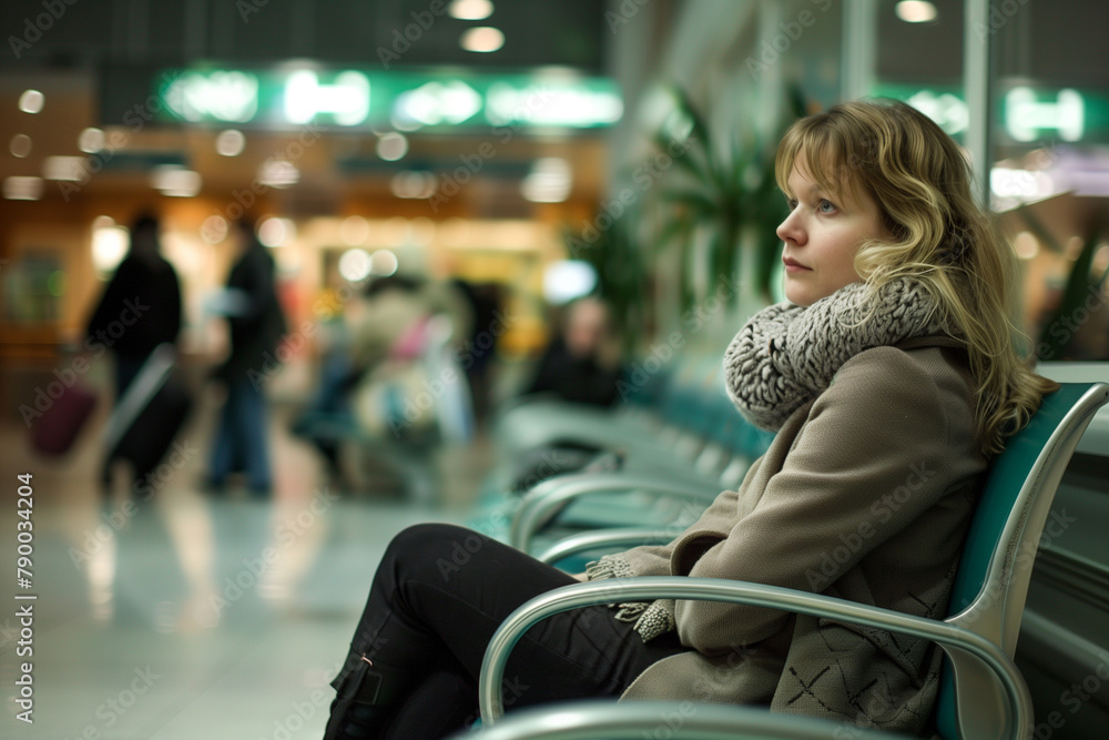Timeless capture of a poised Swedish woman sitting comfortably in a ...