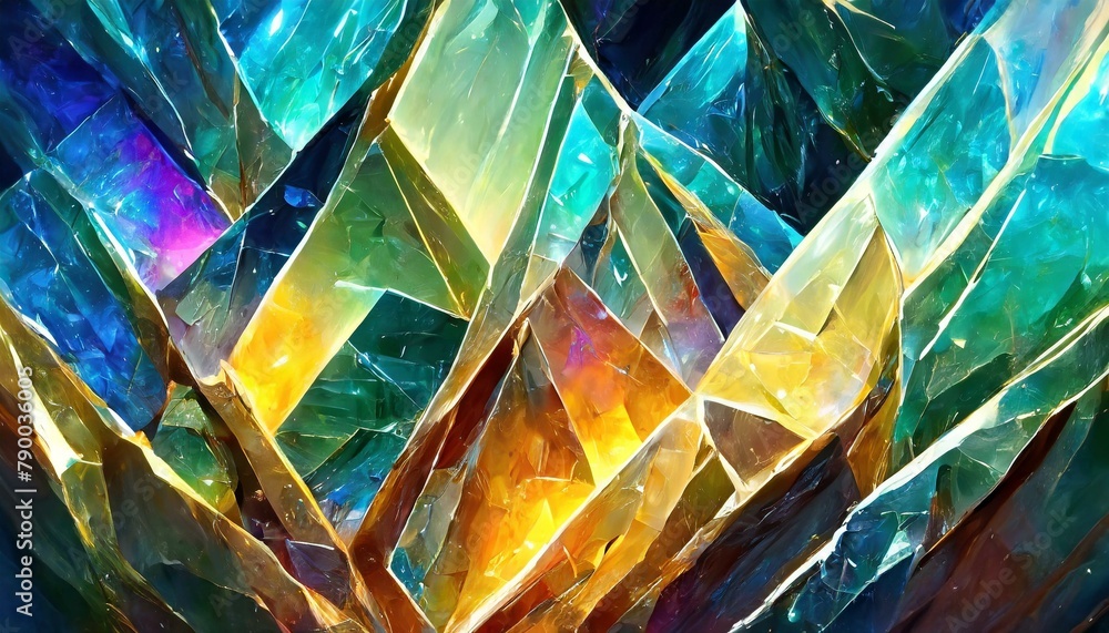 Design an image with an abstract, crystalline structure that mimics the ...