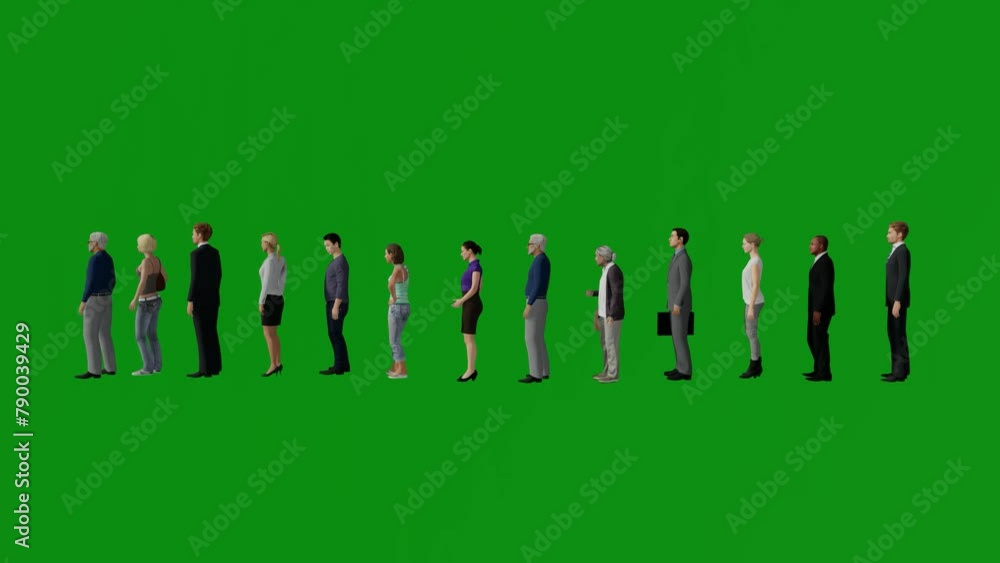 3d Crowd of People Sitting with Green Screen Background chroma key 3d ...