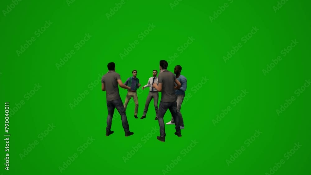 3d Crowd of People dancing with Green Screen Background chroma key 3d ...