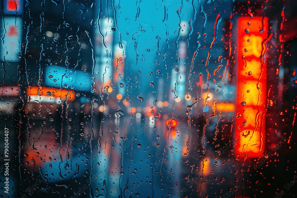 rain wet window raindrop weather water street city abstract drop road ...
