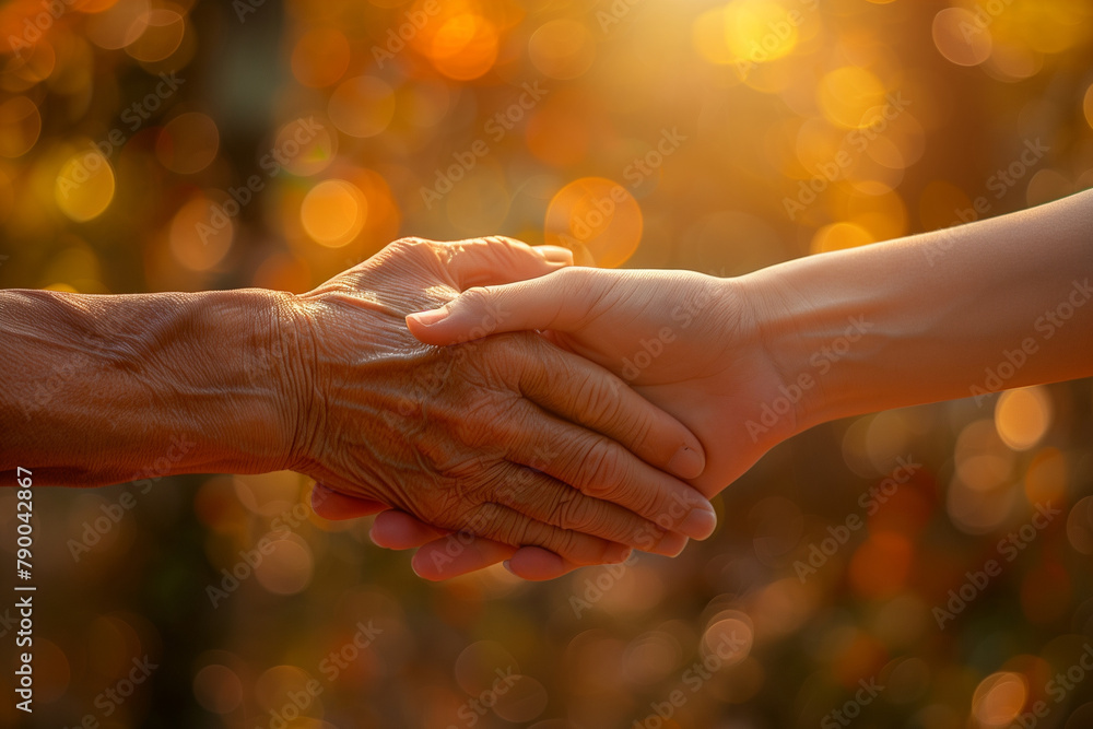 importance of support and personal assistance, with a blurred ...