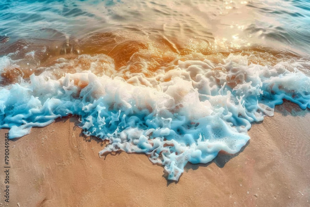 Marine background - shore of the sea after a storm closeup, selective ...