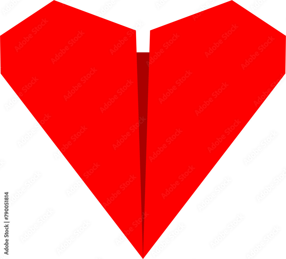 red paper heart origami paper origami heart vector image or clip art ...